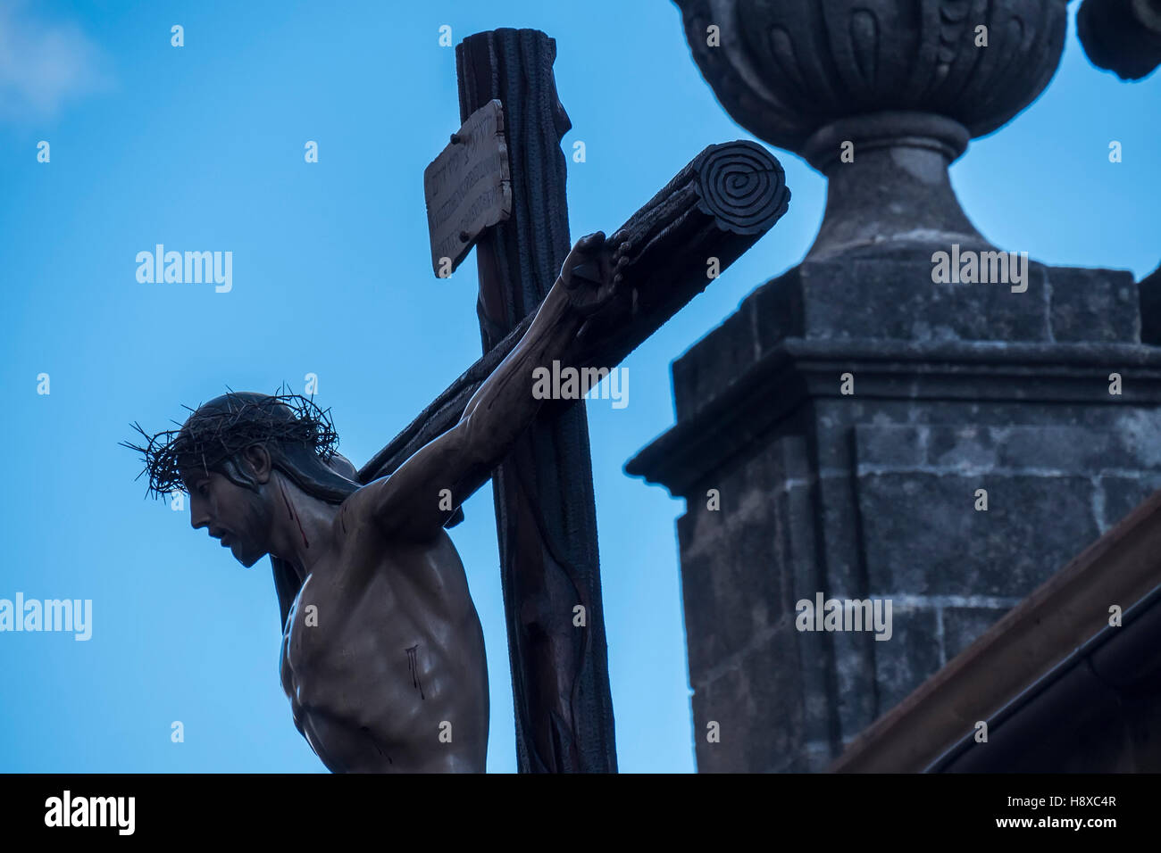 Jesus On Cross Side View Silhouette