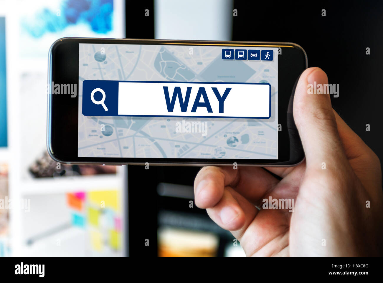 City Map Destination Route Way Route Concept Stock Photo - Alamy