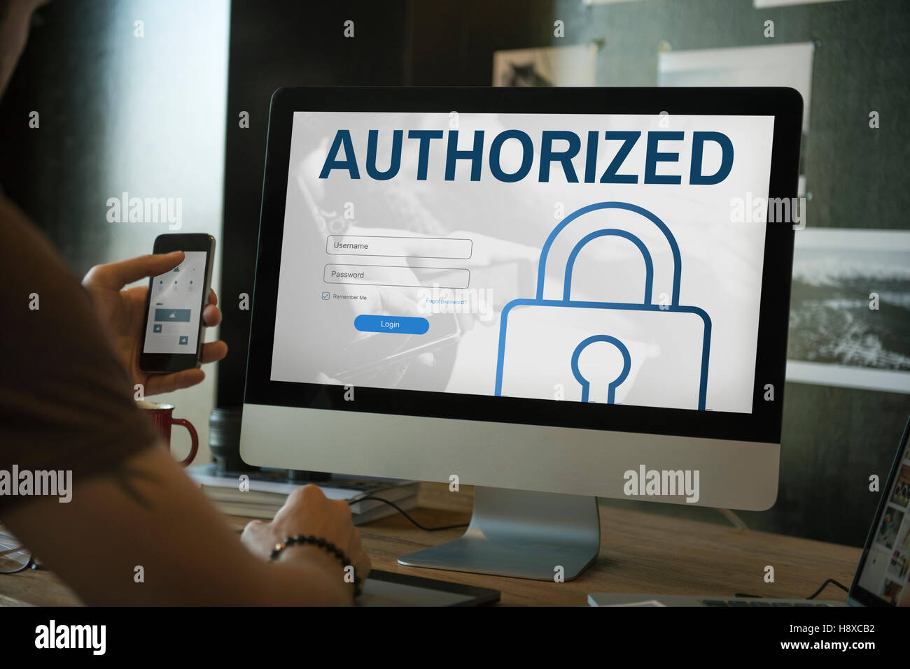 Authorized Accessibility Network Security System Concept Stock Photo ...
