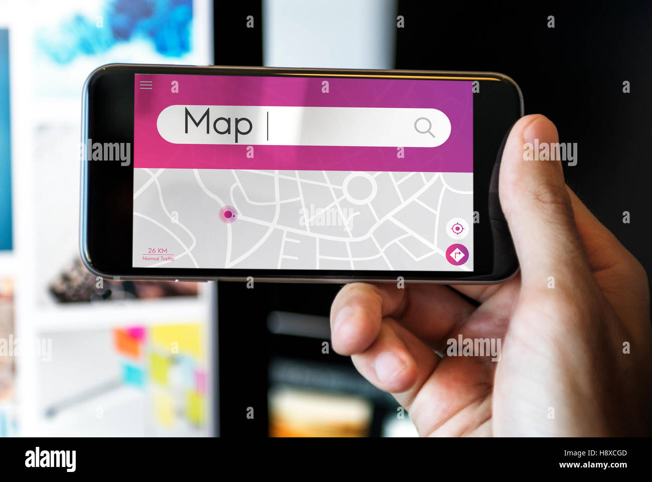 Map Navigation GPS Destination Concept Stock Photo - Alamy