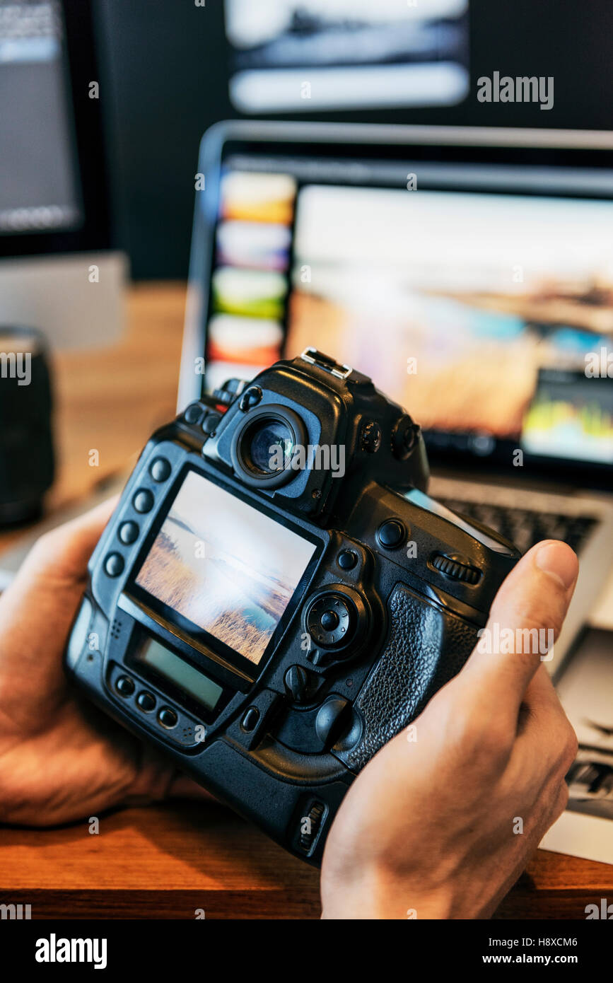 Camera Photography Photographer Working Checking Concept Stock Photo ...