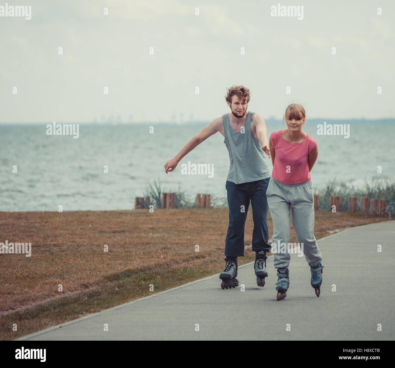 Relax leisure love romance dating sport fitness concept. Boy chasing ...