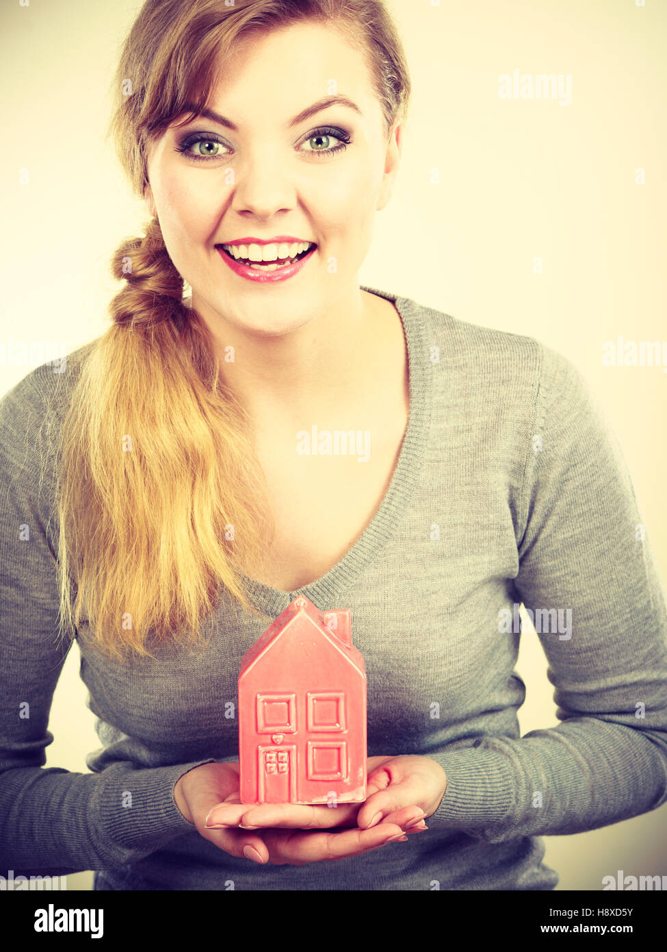 Ownership property housing mortgage future family concept. Smiling ...