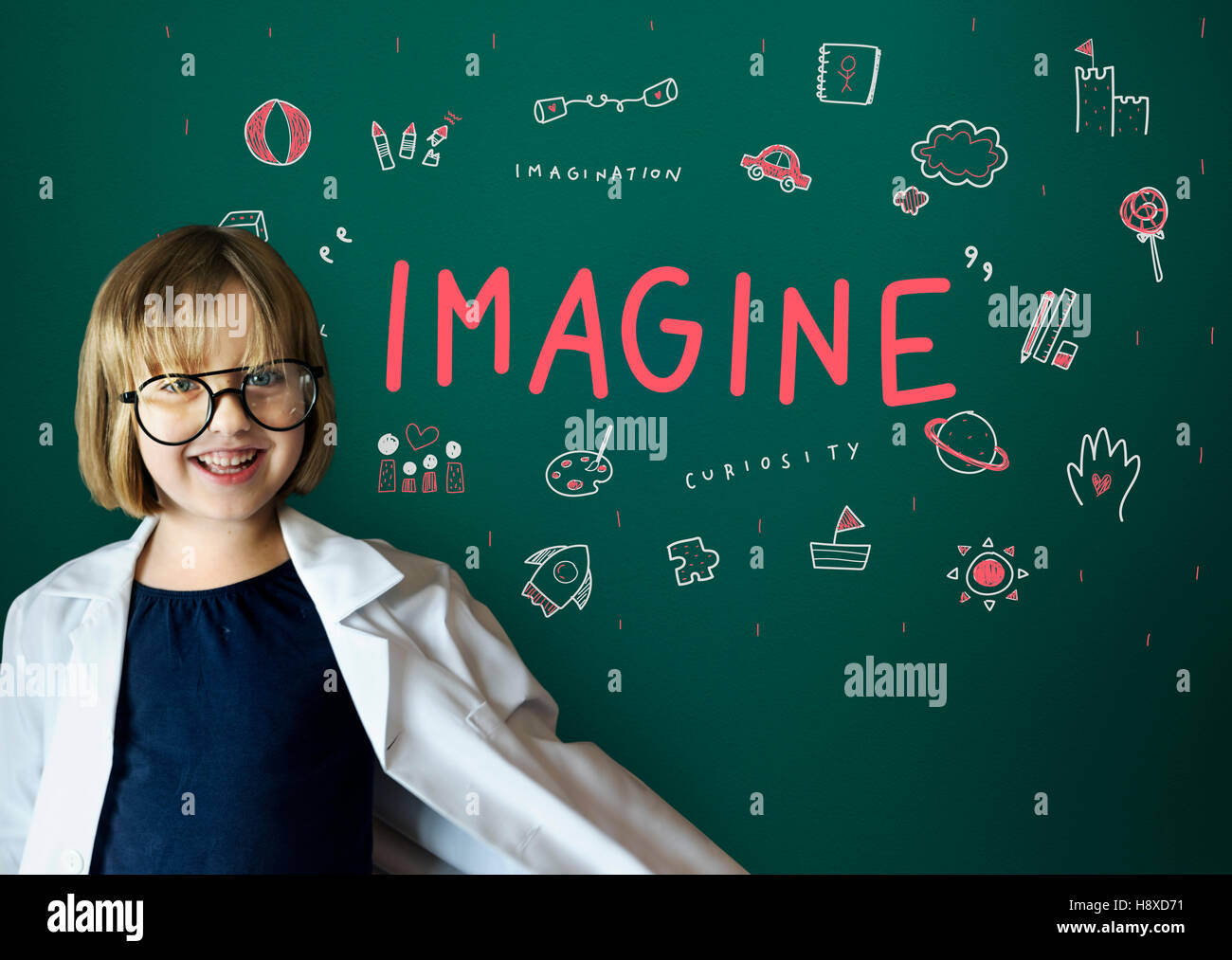 Imagine Kids Freedom Education Icon Conept Stock Photo - Alamy