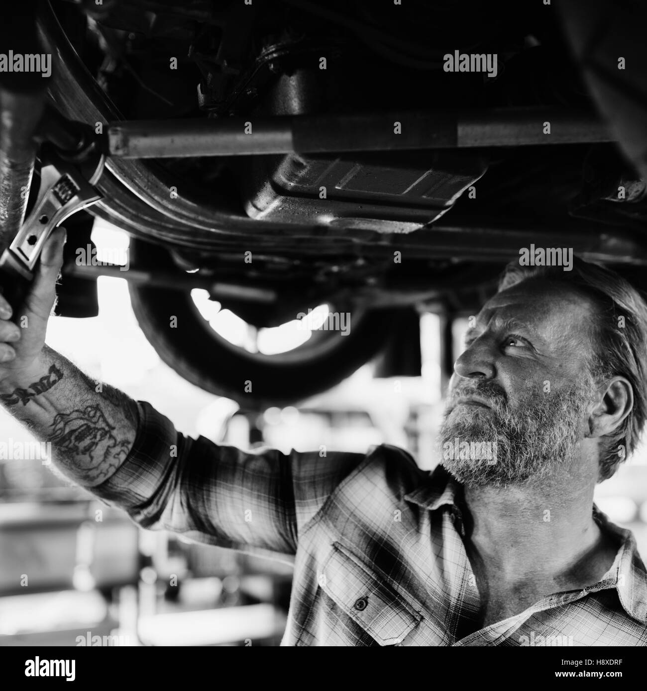 Garage spare parts Black and White Stock Photos & Images - Alamy