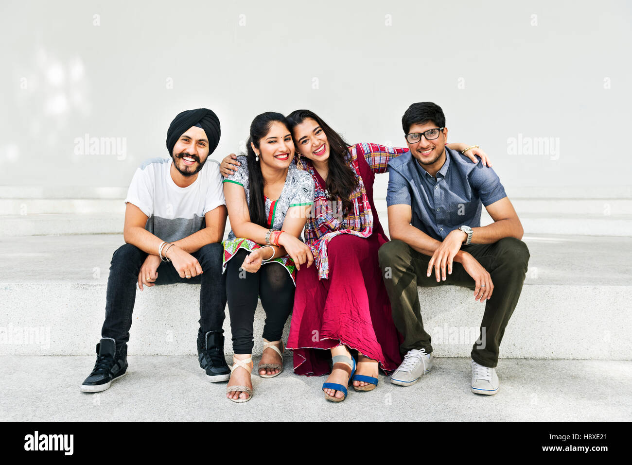 Indian Friends Sitting Happy Concept Stock Photo - Alamy