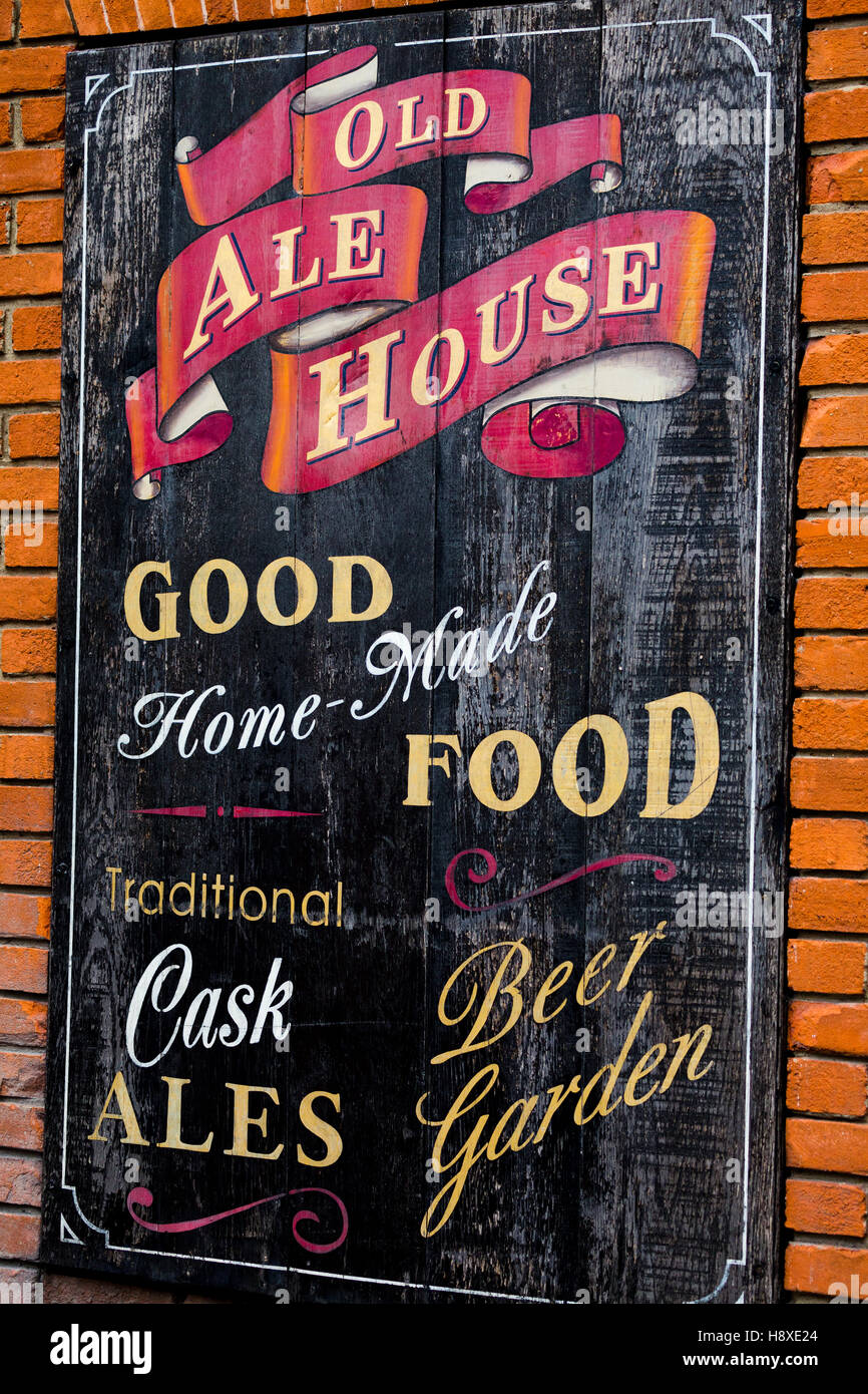 Pub sign Salisbury advertising good food England UK Stock Photo - Alamy