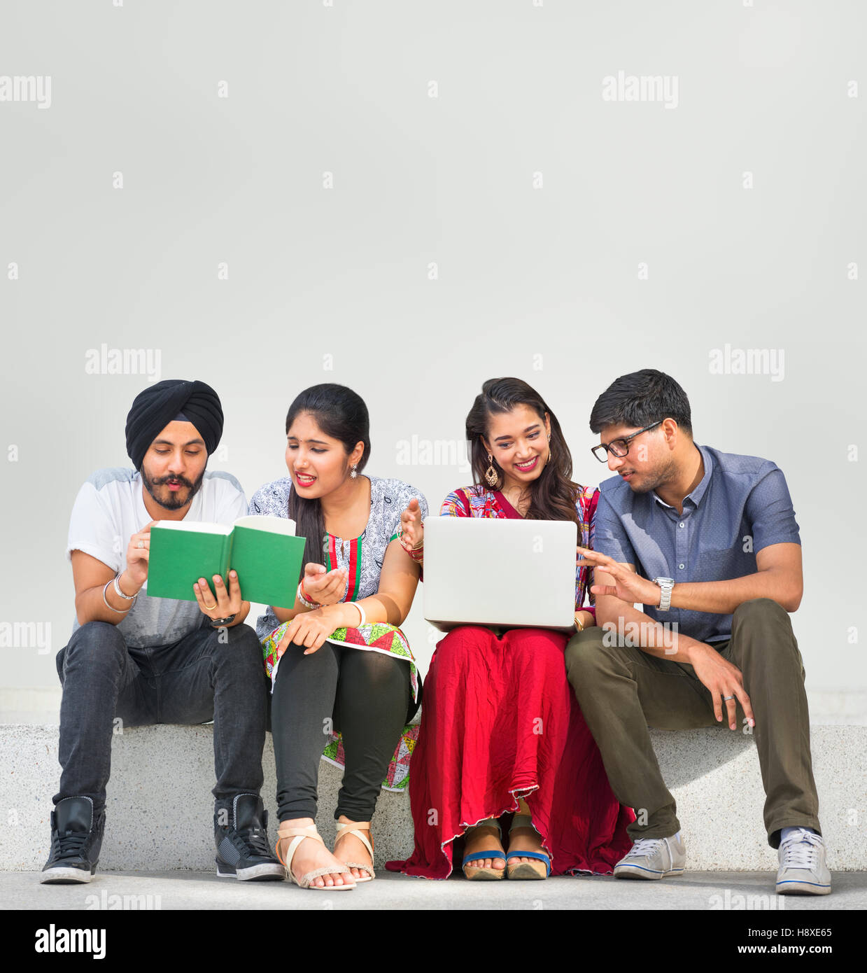 Reading Togetherness Discussion Technology Concept Stock Photo - Alamy