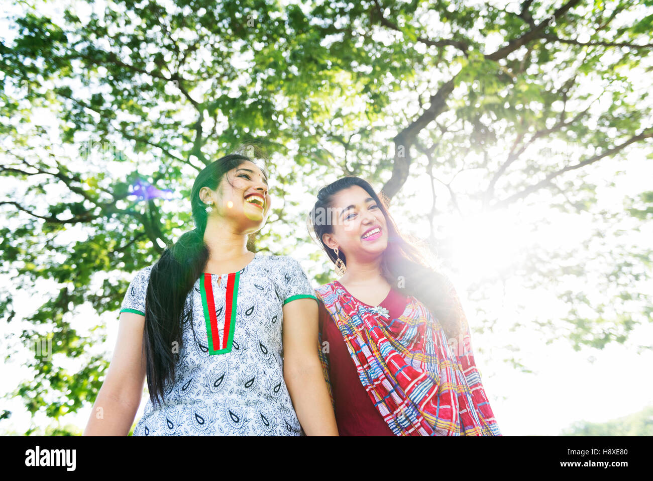 Two Indian Friends Smiling Park Concept Stock Photo - Alamy