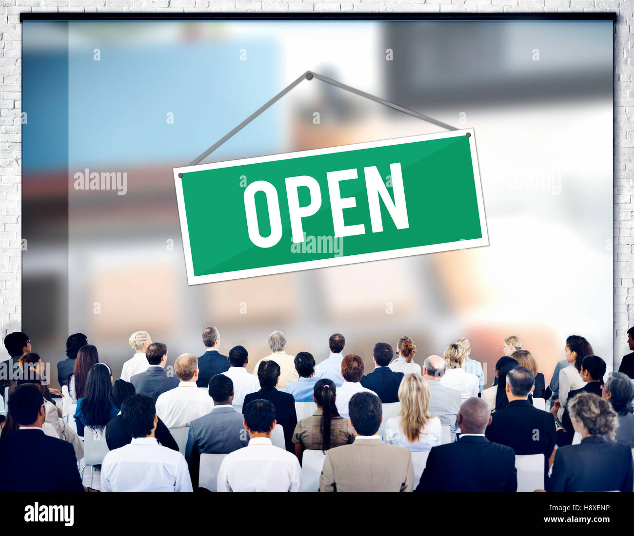 Open Sign Banner Welcome Notice Concept Stock Photo - Alamy