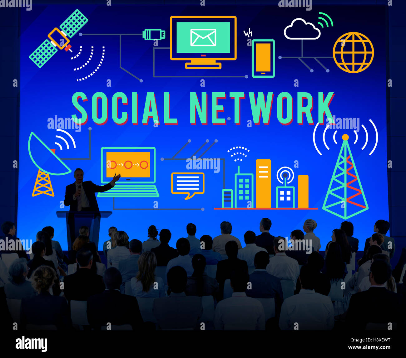 Social Network Sharing Online Communication Concept Stock Photo - Alamy