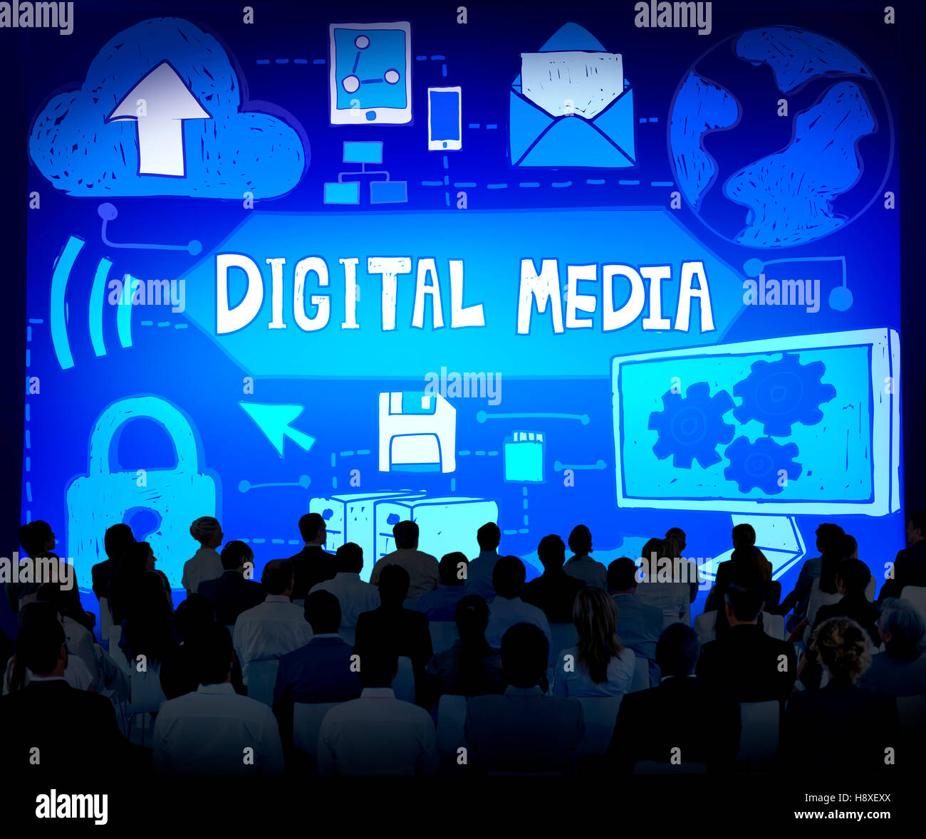 Digital Media Information Network Technology Concept Stock Photo - Alamy