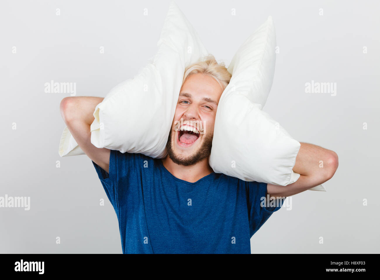 Sleeping man concept guy bed hi-res stock photography and images - Alamy