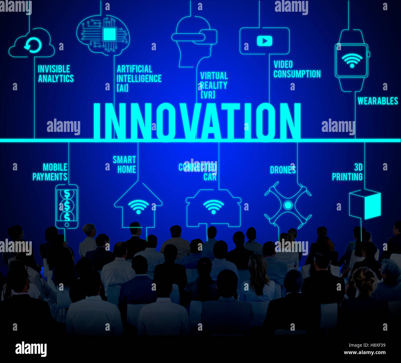 Innovation Connected Drones Technology Concept Stock Photo - Alamy