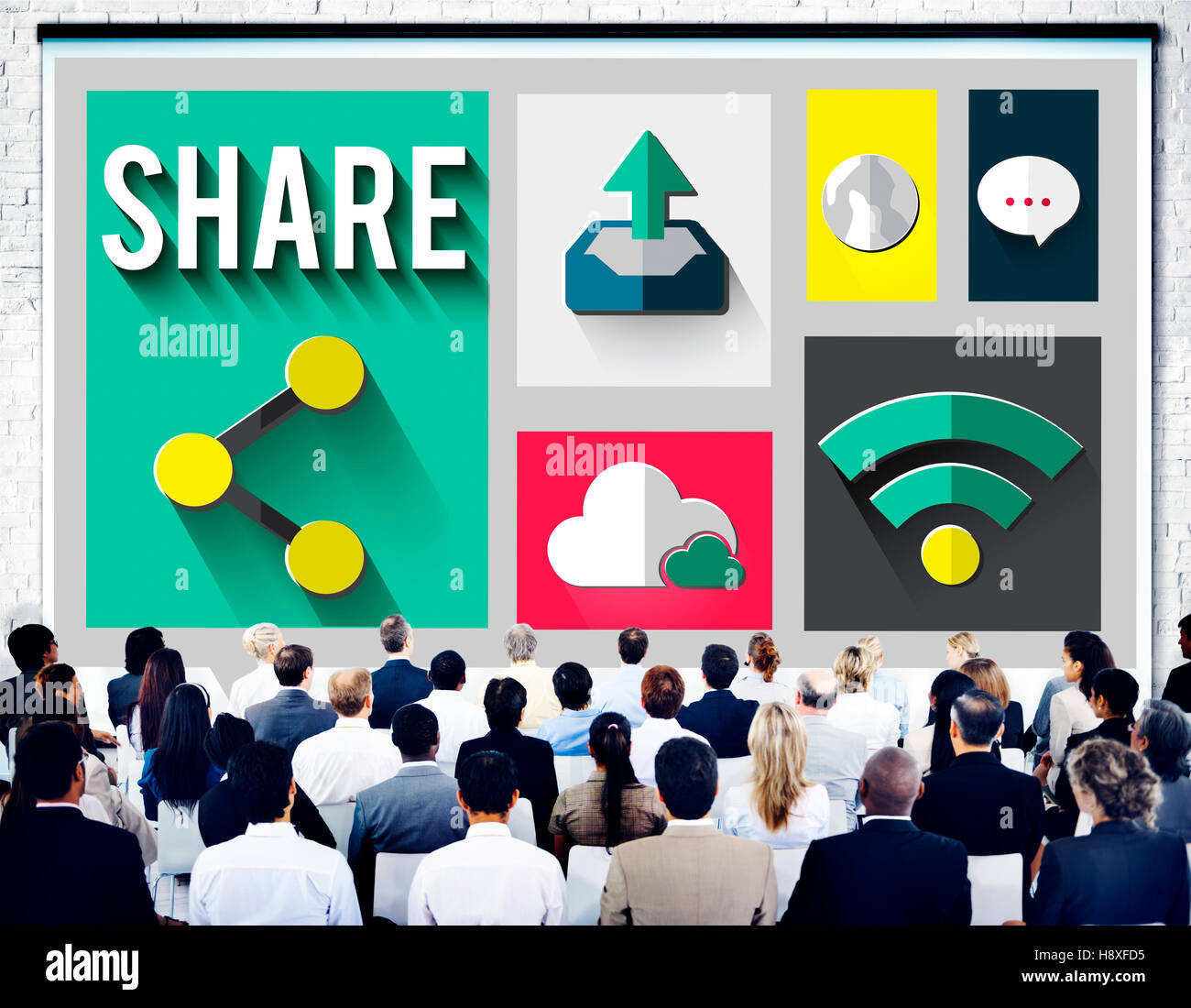 Share Social Networking Global Communication Concept Stock Photo - Alamy