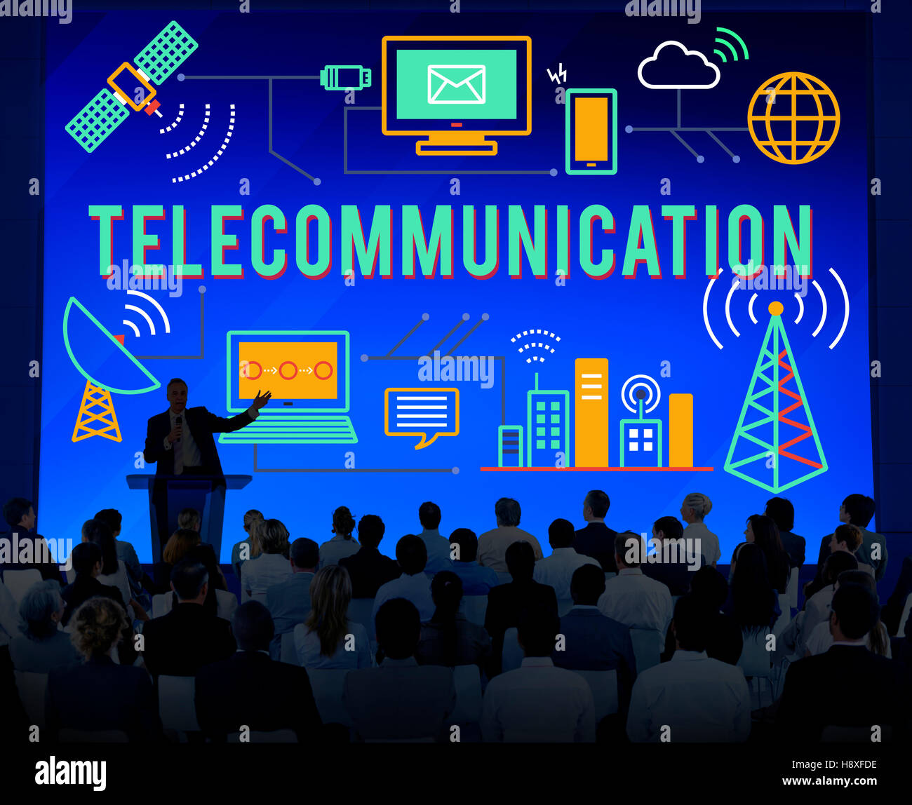 Telecommunication Connection Links Networking Concept Stock Photo - Alamy