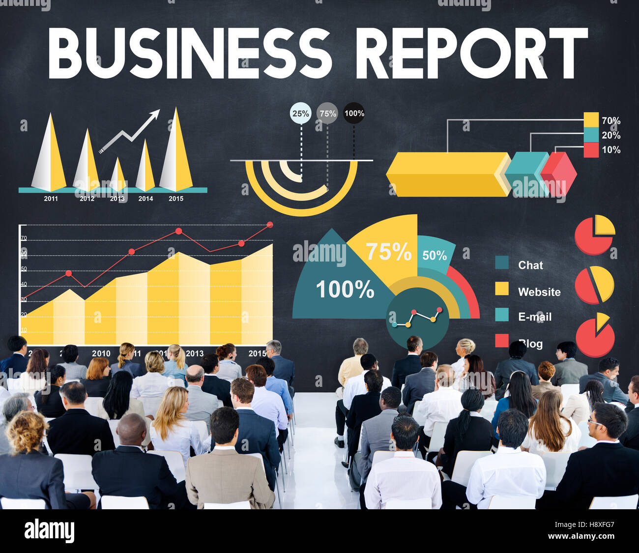 Business Report Percentage Business Chart Concept Stock Photo - Alamy