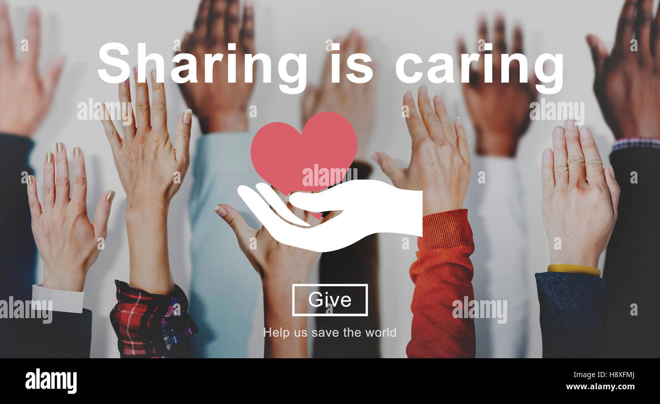 Sharing is Caring Money Donation Give Concept Stock Photo - Alamy