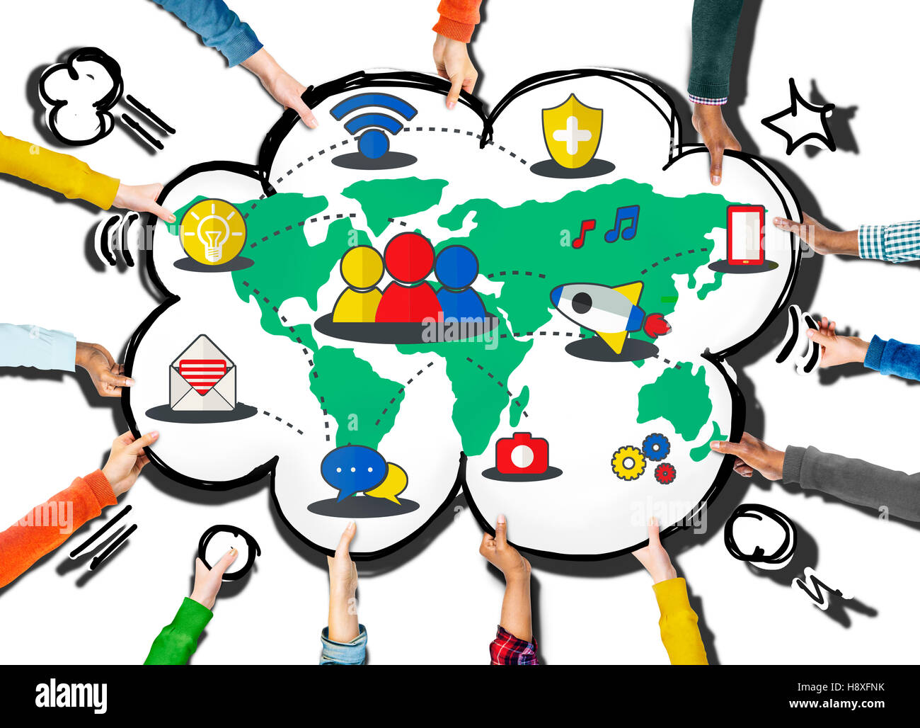 Diversity concept world map cartoon hi-res stock photography and images ...
