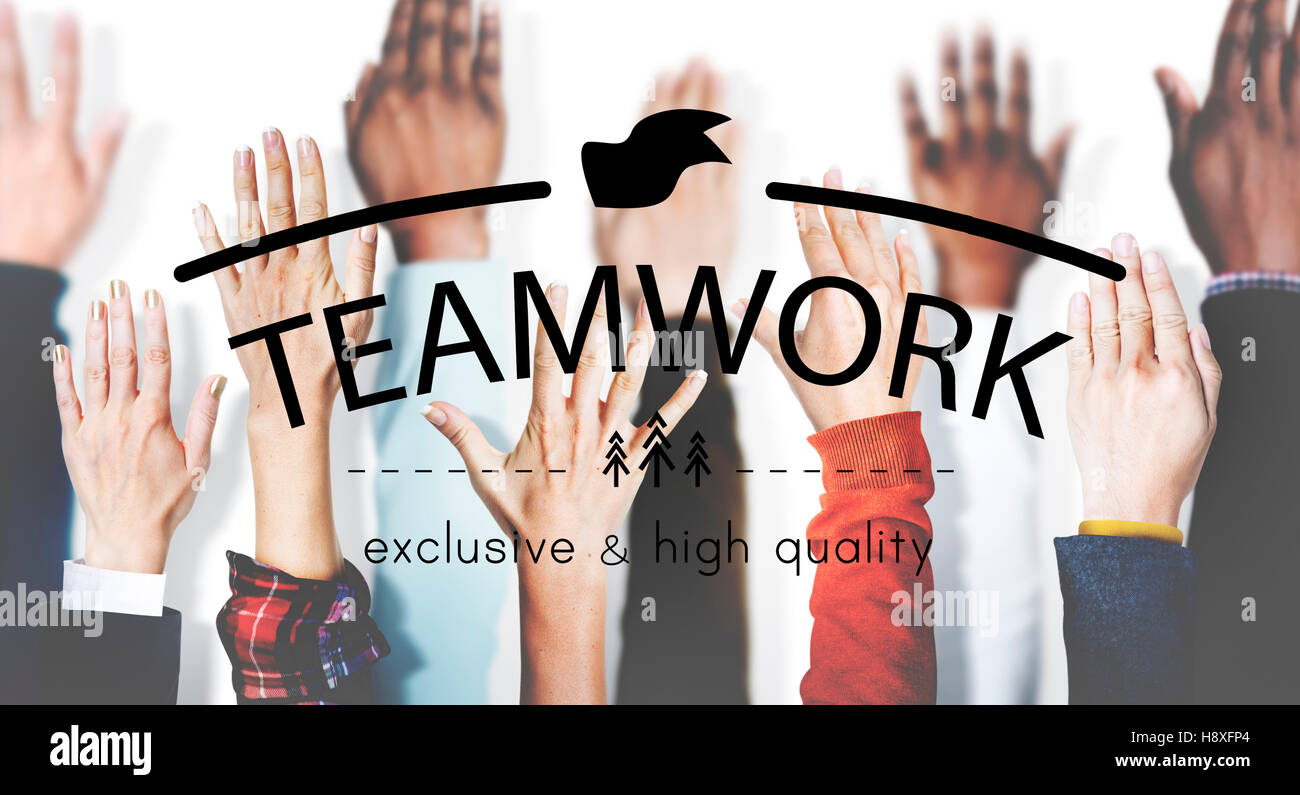 Teamwork Team Building Spirit Togetherness Concept Stock Photo - Alamy