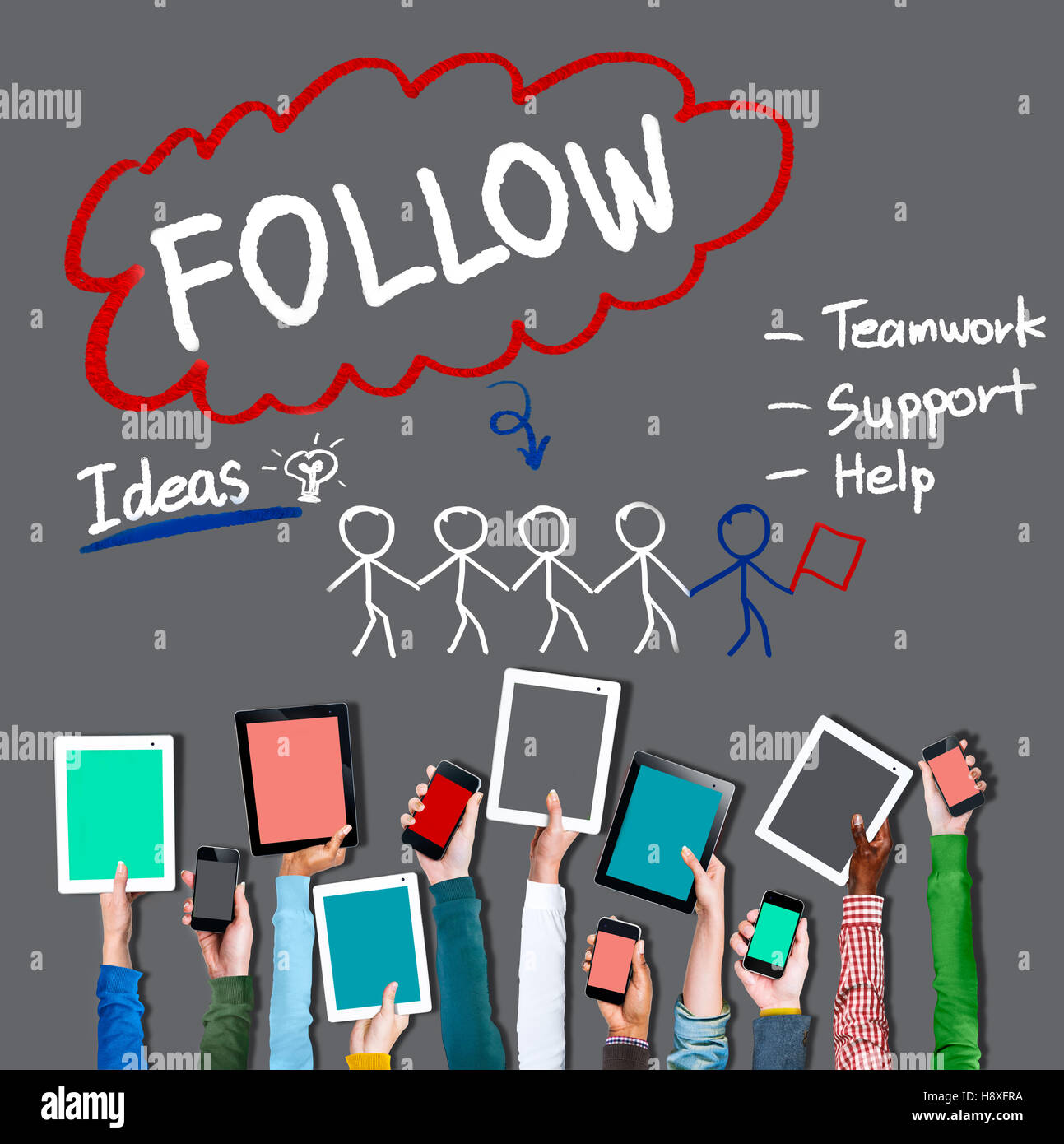 Follow Track Subscribe Social Media Concept Stock Photo - Alamy