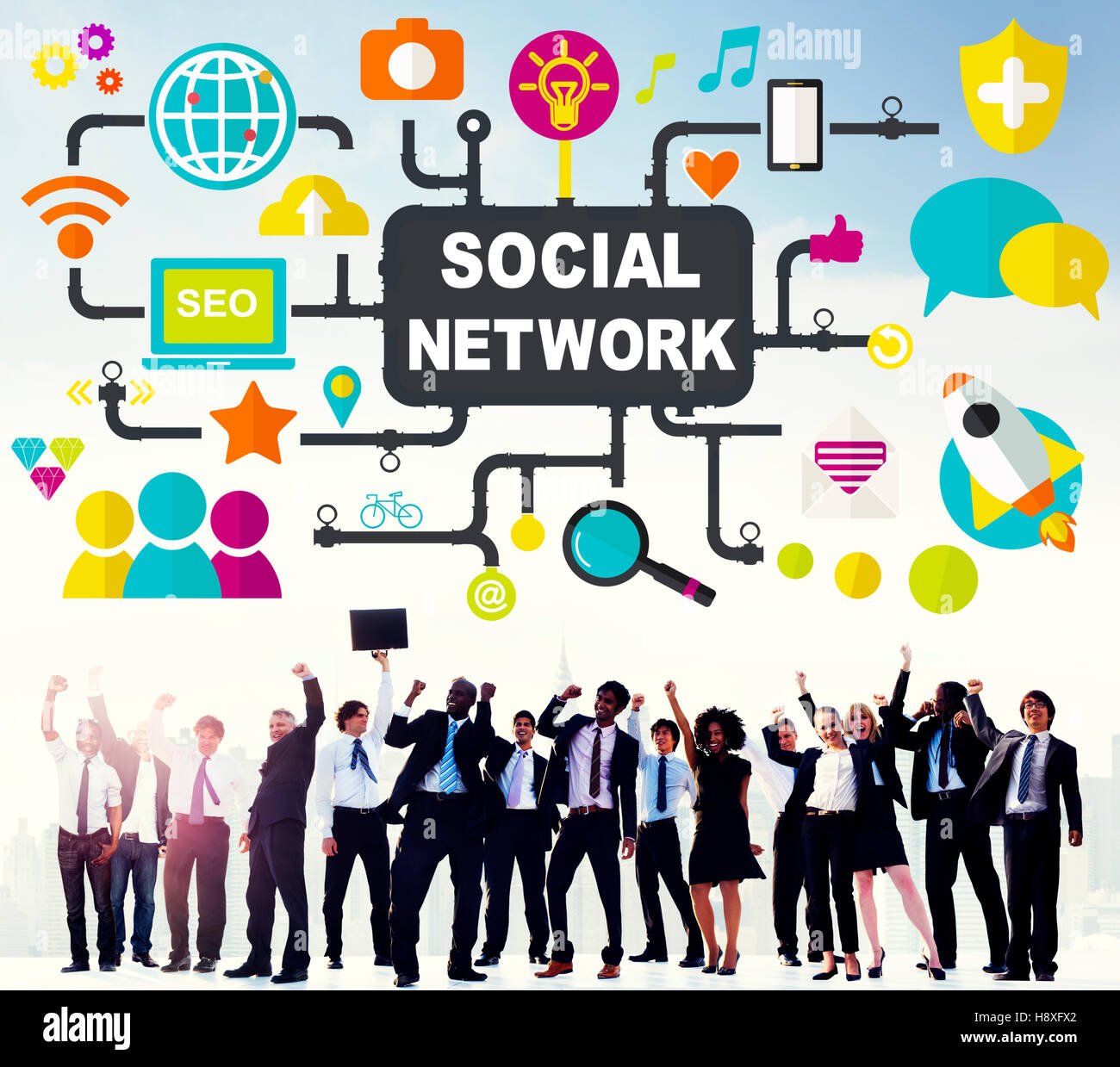 Social Network Internet Online Society Connecting Social Media Concept ...
