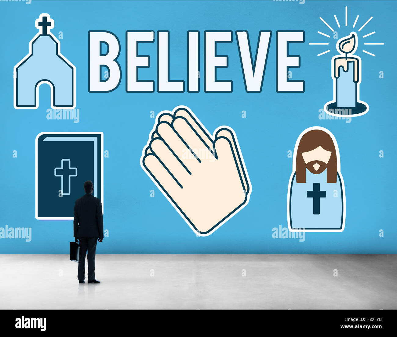Believe Faith Individuality Mindset Spirituality Concept Stock Photo ...