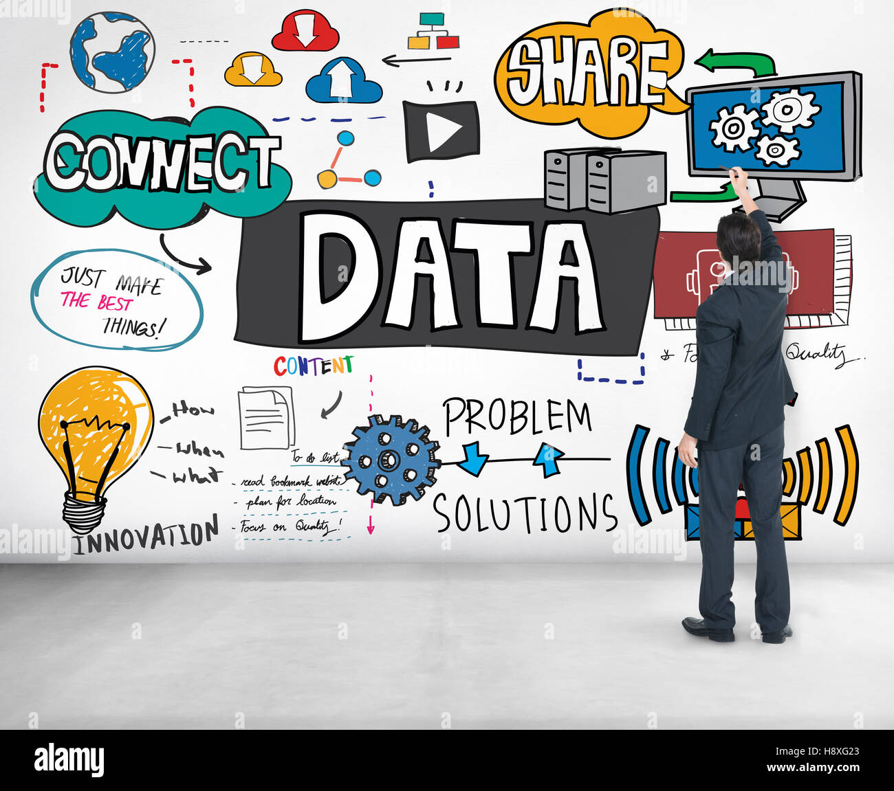 Data Information Share Connect Content Concept Stock Photo - Alamy