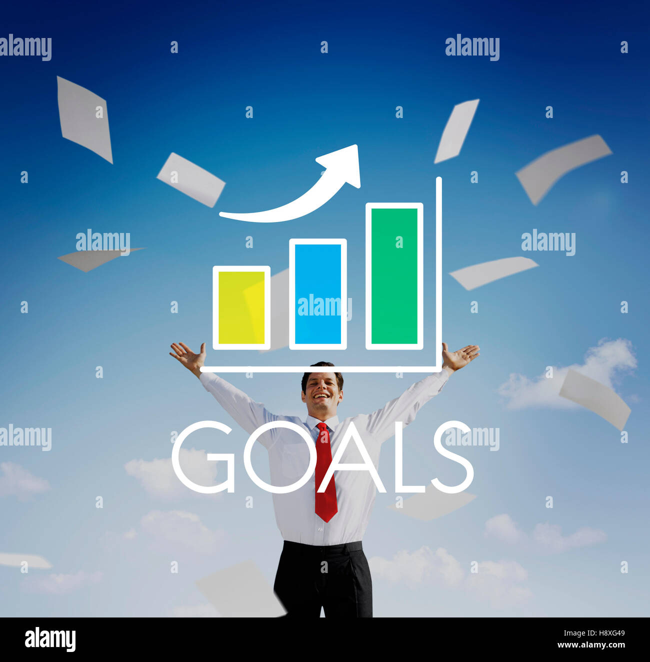 Business Development Growth Bar Chart Concept Stock Photo - Alamy