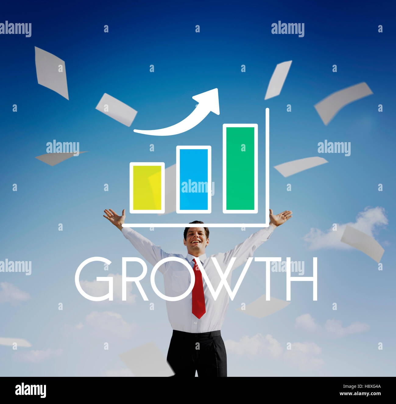 Business Development Growth Bar Chart Concept Stock Photo - Alamy