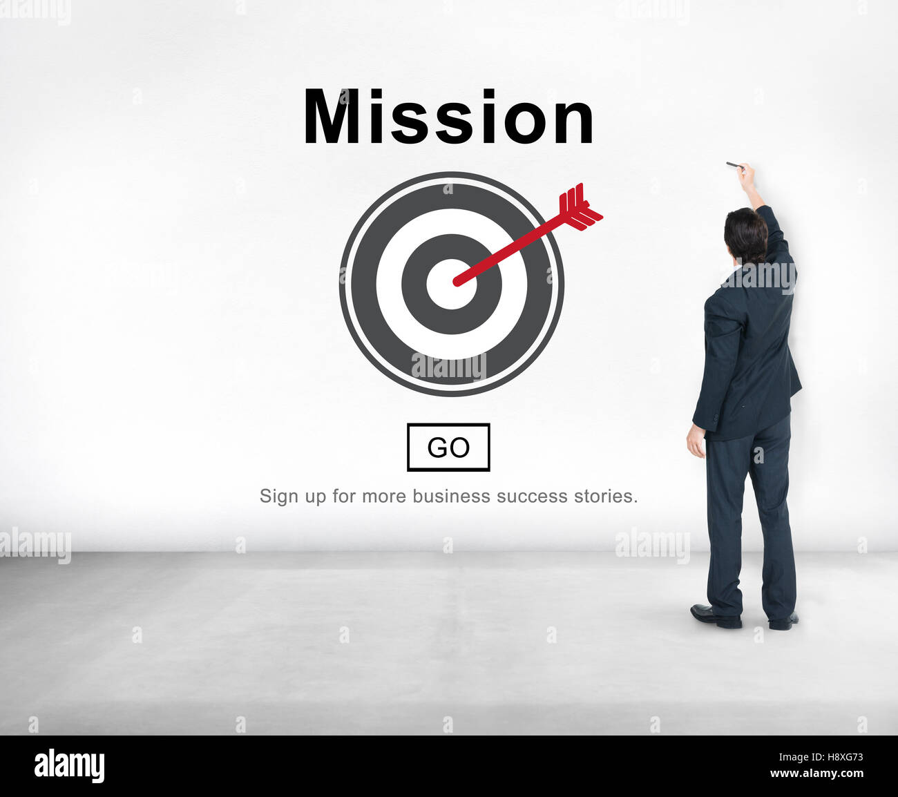 Mission Goals Target Aspirations Motivation Strategy Concept Stock ...
