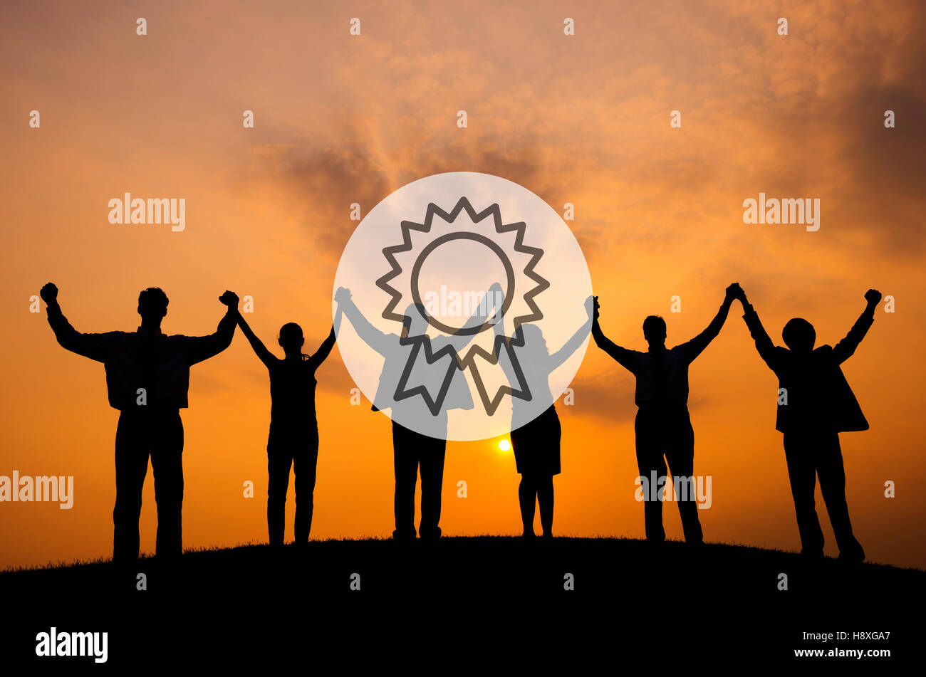 Badge Reward Prize VIctory Success Achievement Concept Stock Photo - Alamy