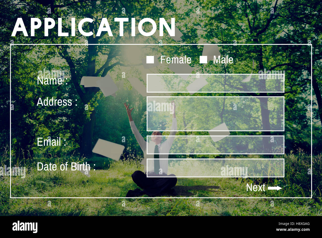 Application Form Interface Webpage Register Concept Stock Photo - Alamy