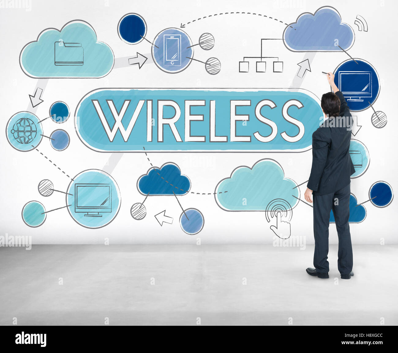 Drawing router internet connection modem hi-res stock photography and ...