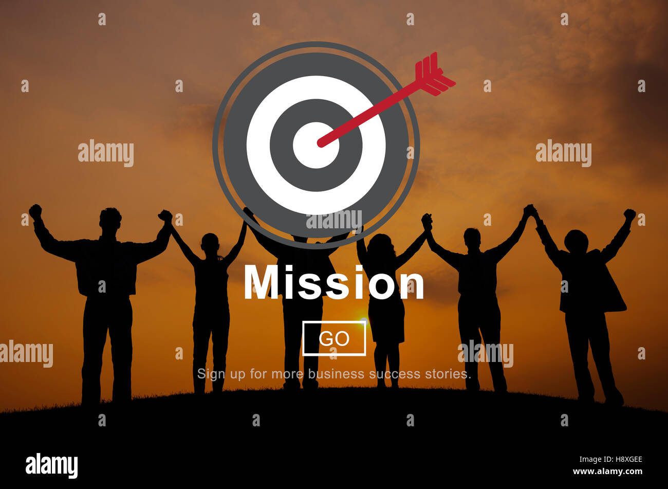 Mission Goals Target Aspirations Motivation Strategy Concept Stock ...