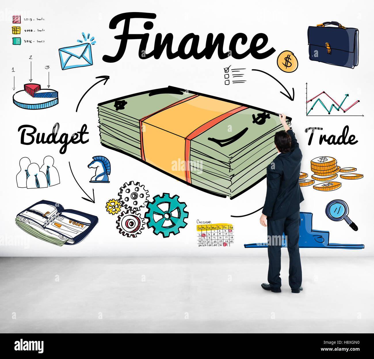 Finance Money Debt Expenditure Trade Concept Stock Photo - Alamy