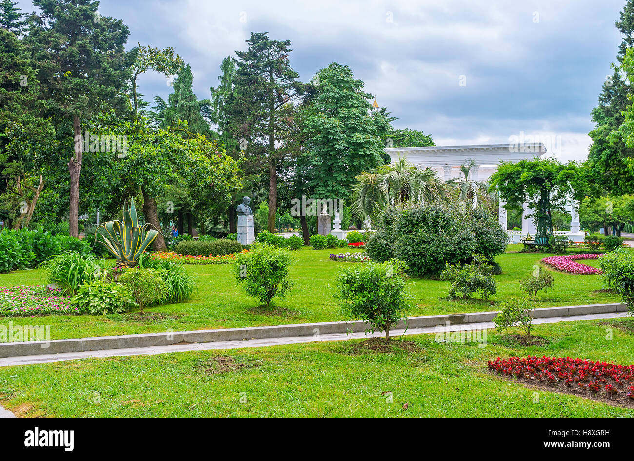 The busts of famous Ukrainian poets T. Shevchenko and L. Ukrainka among ...