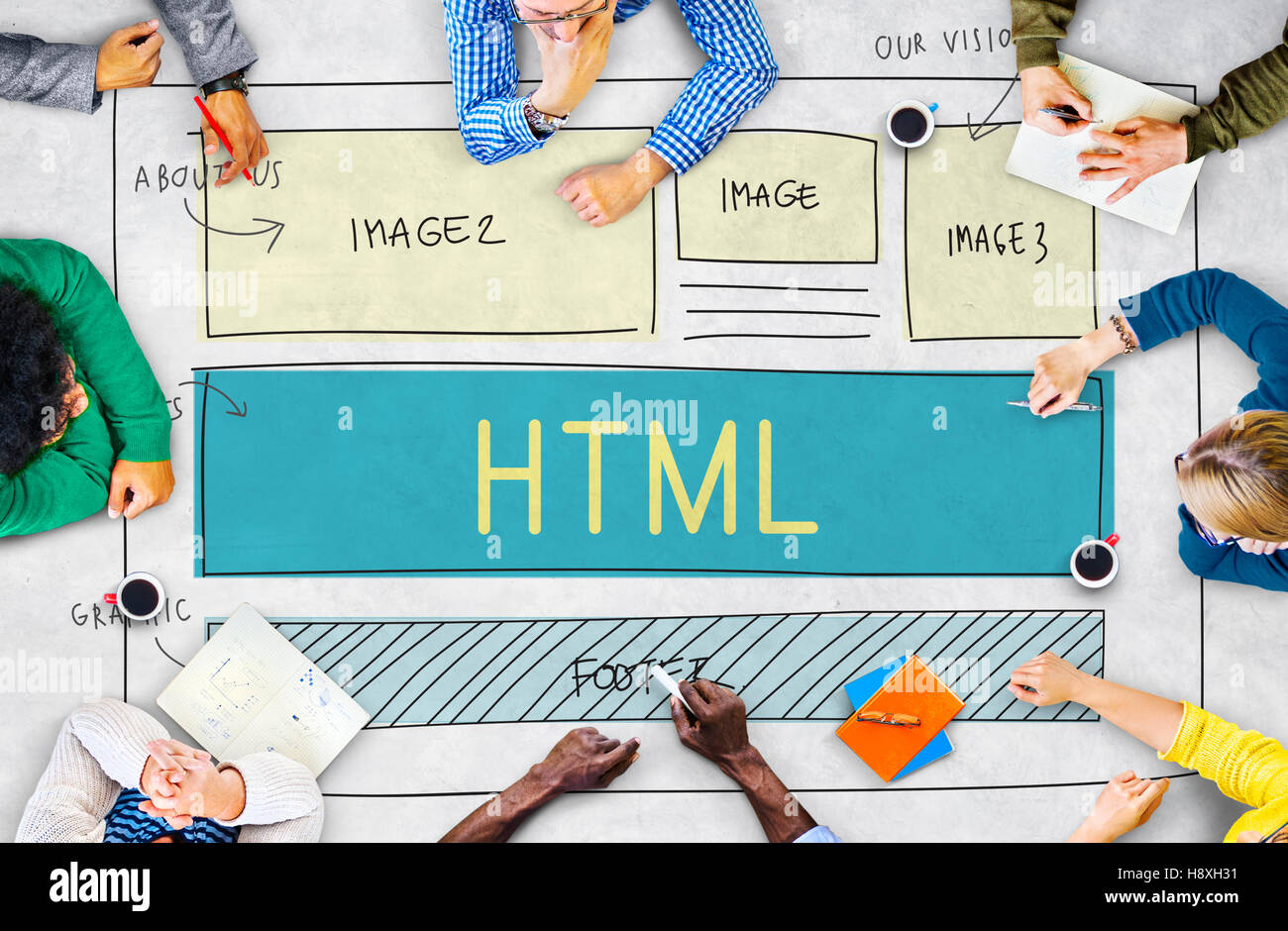 Design HTML Web Design Template Concept Stock Photo - Alamy