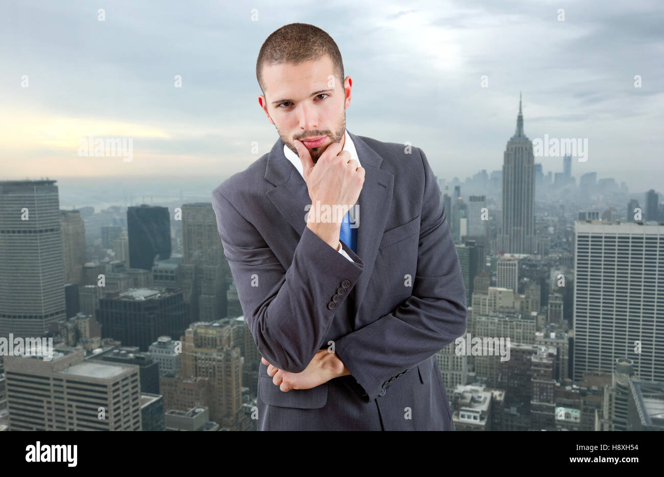 business man thinking at the office Stock Photo - Alamy