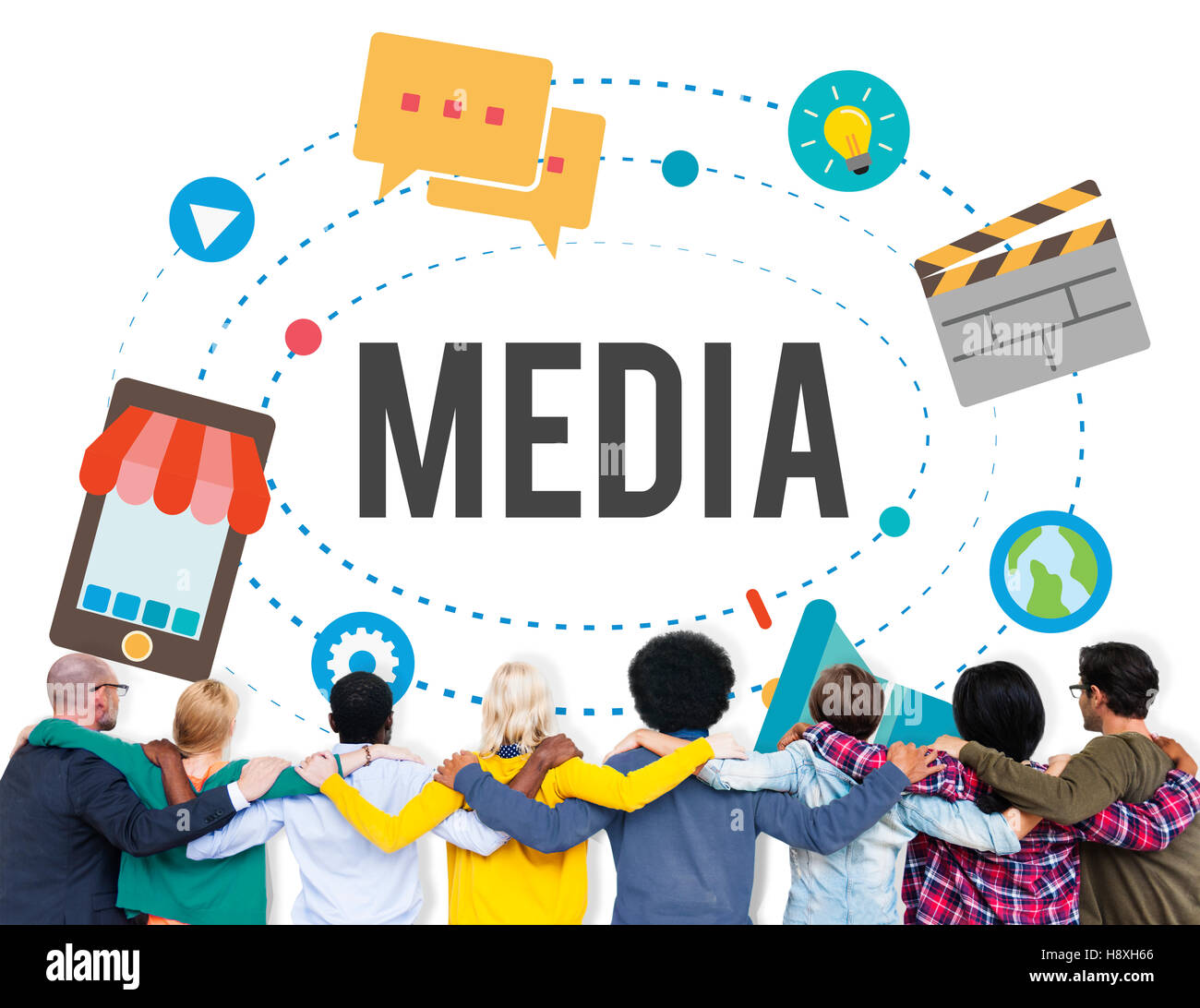 Media Technology Communication Network Connection Concept Stock Photo ...