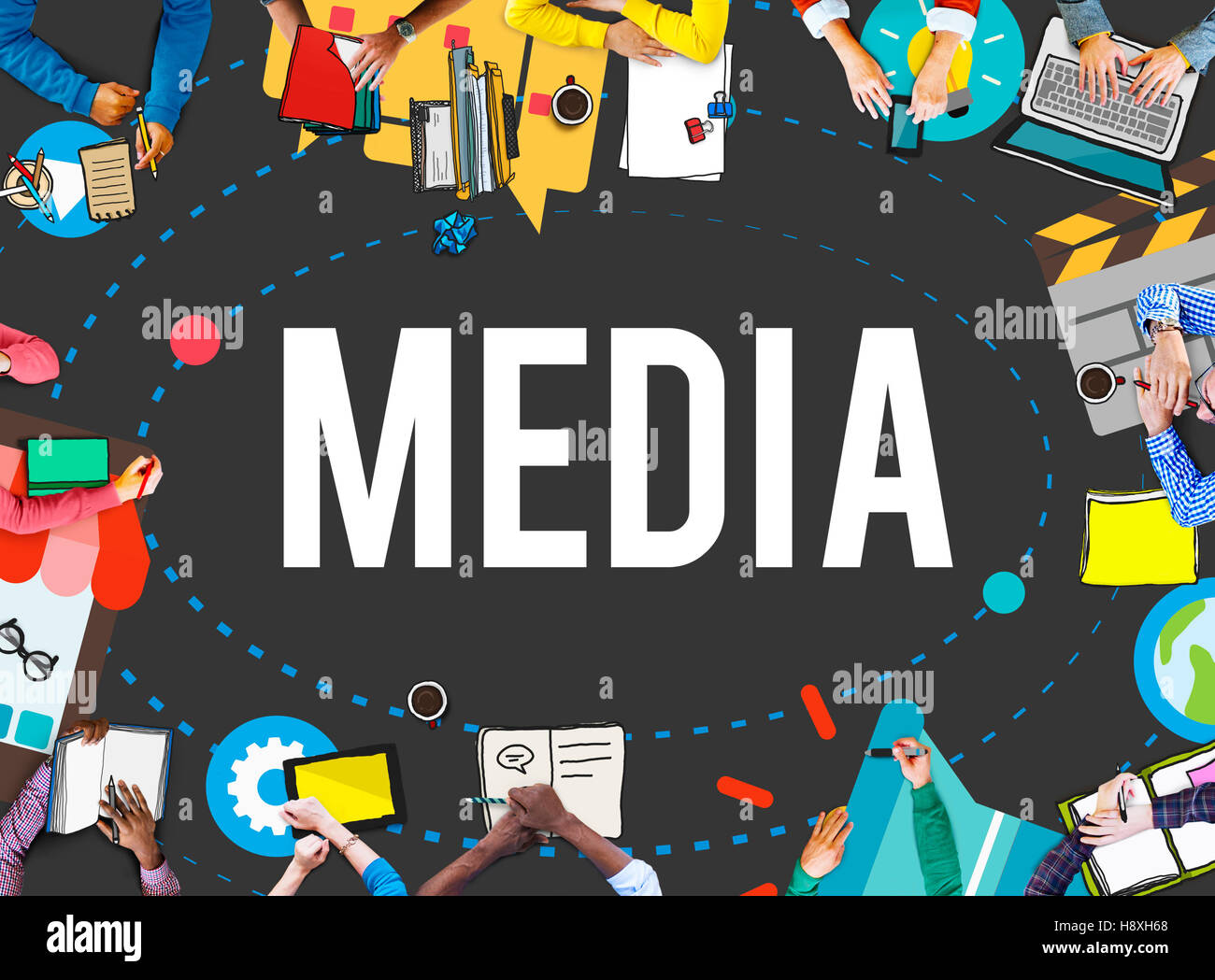 Media Technology Communication Network Connection Concept Stock Photo ...