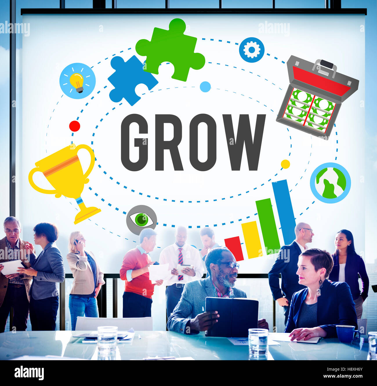 Grow Acheievment Success Development Goals Concept Stock Photo - Alamy
