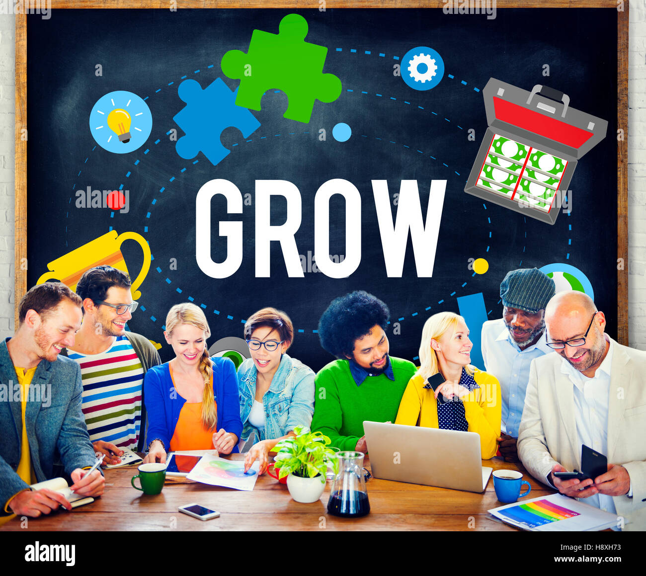 Grow Acheievment Success Development Goals Concept Stock Photo - Alamy