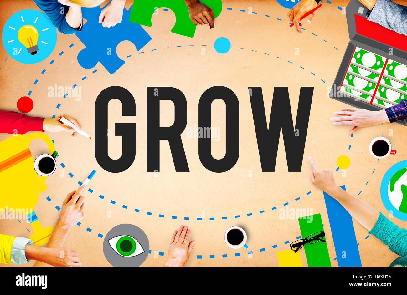 Grow Acheievment Success Development Goals Concept Stock Photo - Alamy