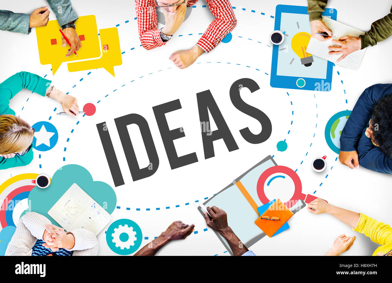 Ideas Inspiration Think Creative Research Concept Stock Photo - Alamy