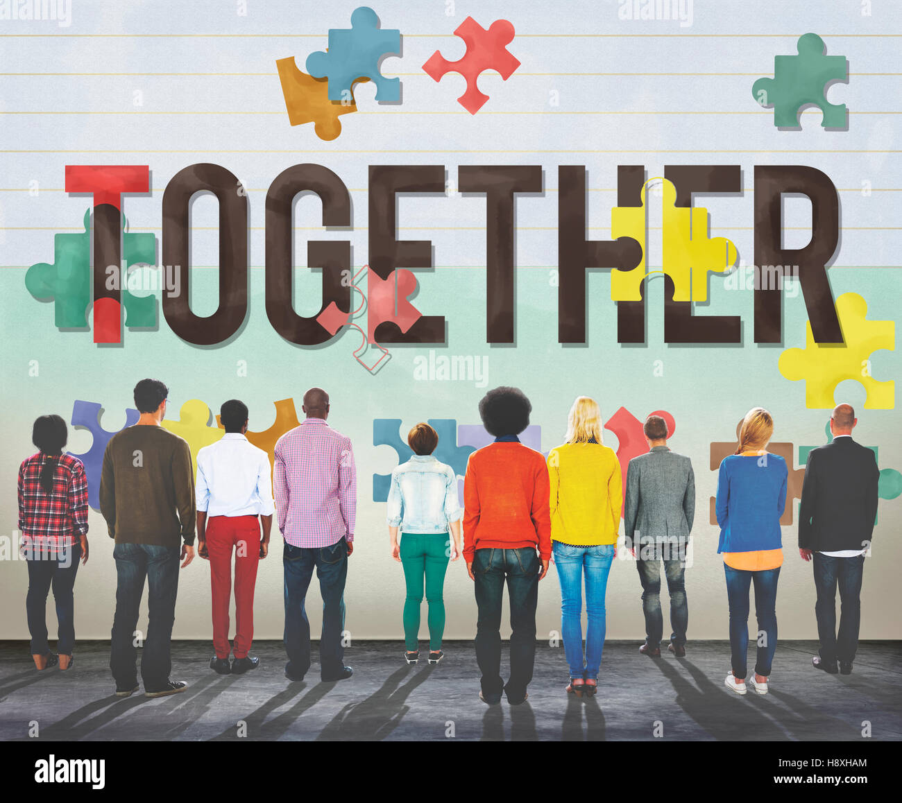 Together Togetherness Team Teamwork Connection Concept Stock Photo - Alamy