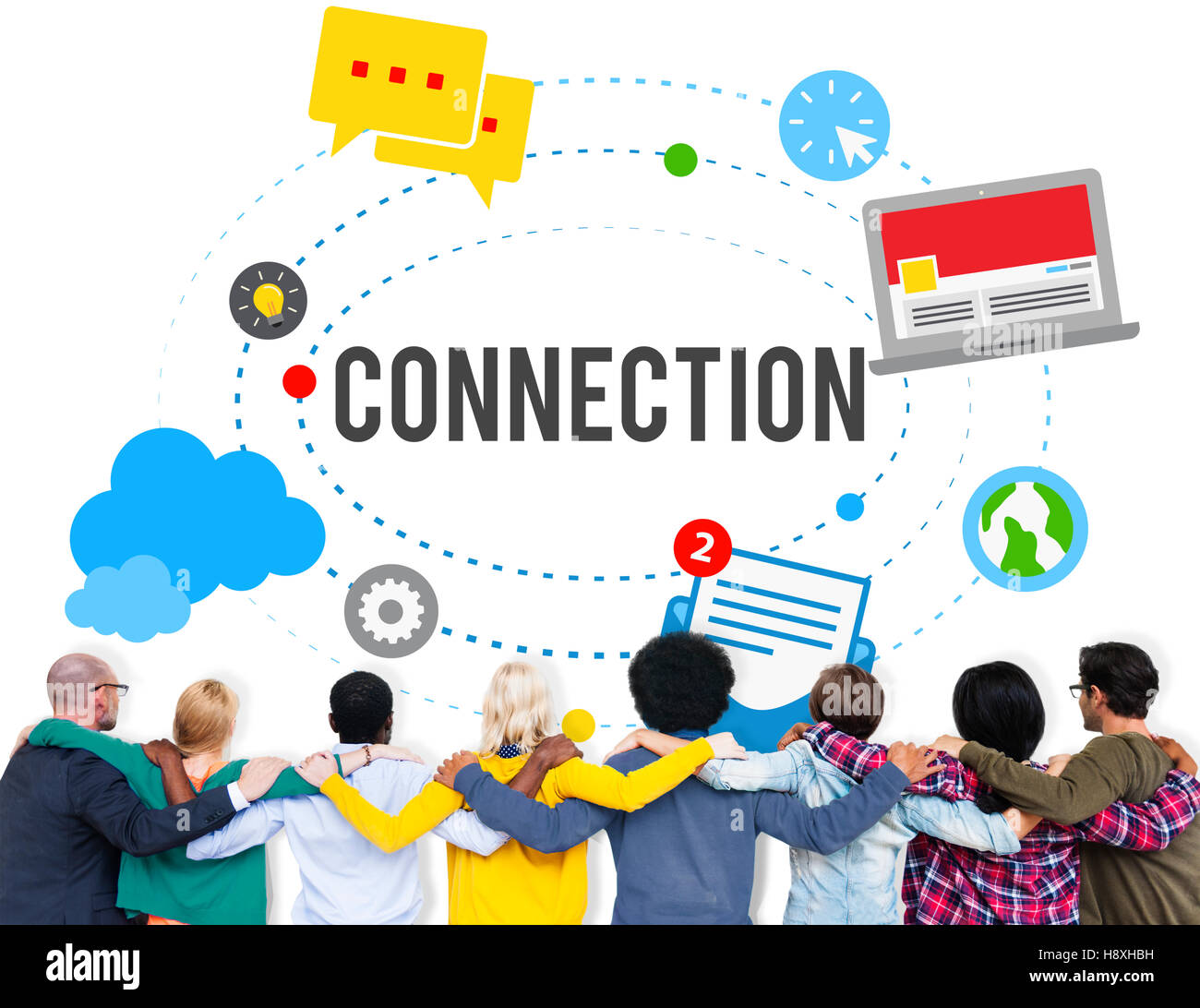 Connection Community Teamwork Technology Concept Stock Photo - Alamy