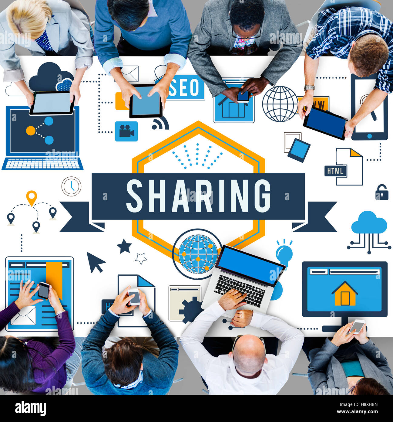 Business Team Connection Technology Networking Concept Stock Photo - Alamy