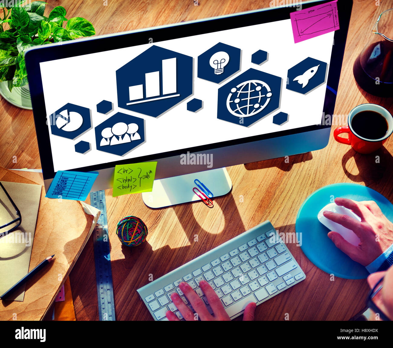 Global Business Strategy Planning Icon Concept Stock Photo - Alamy