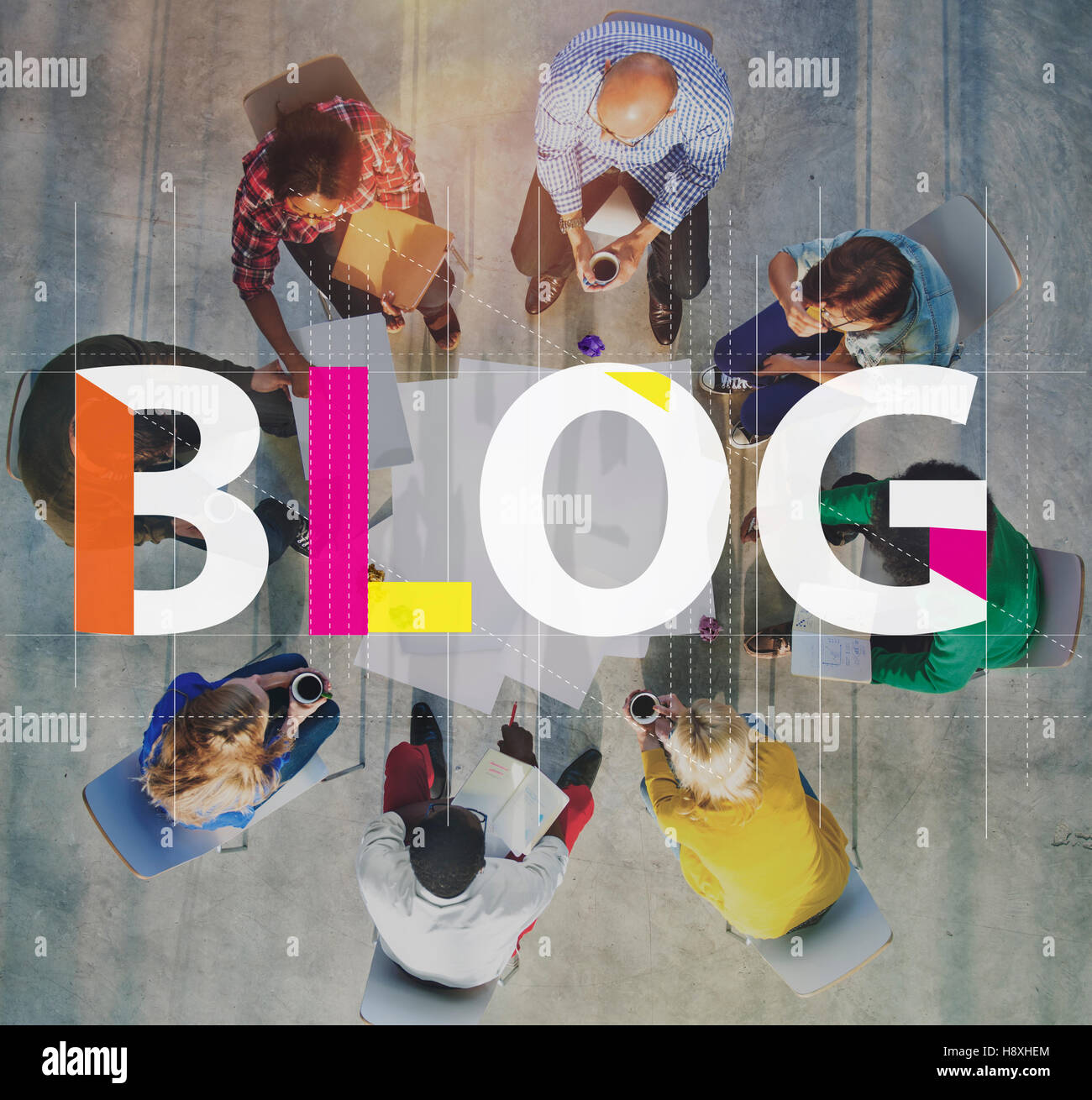 Blog Connecting Content Homepage Information Concept Stock Photo - Alamy